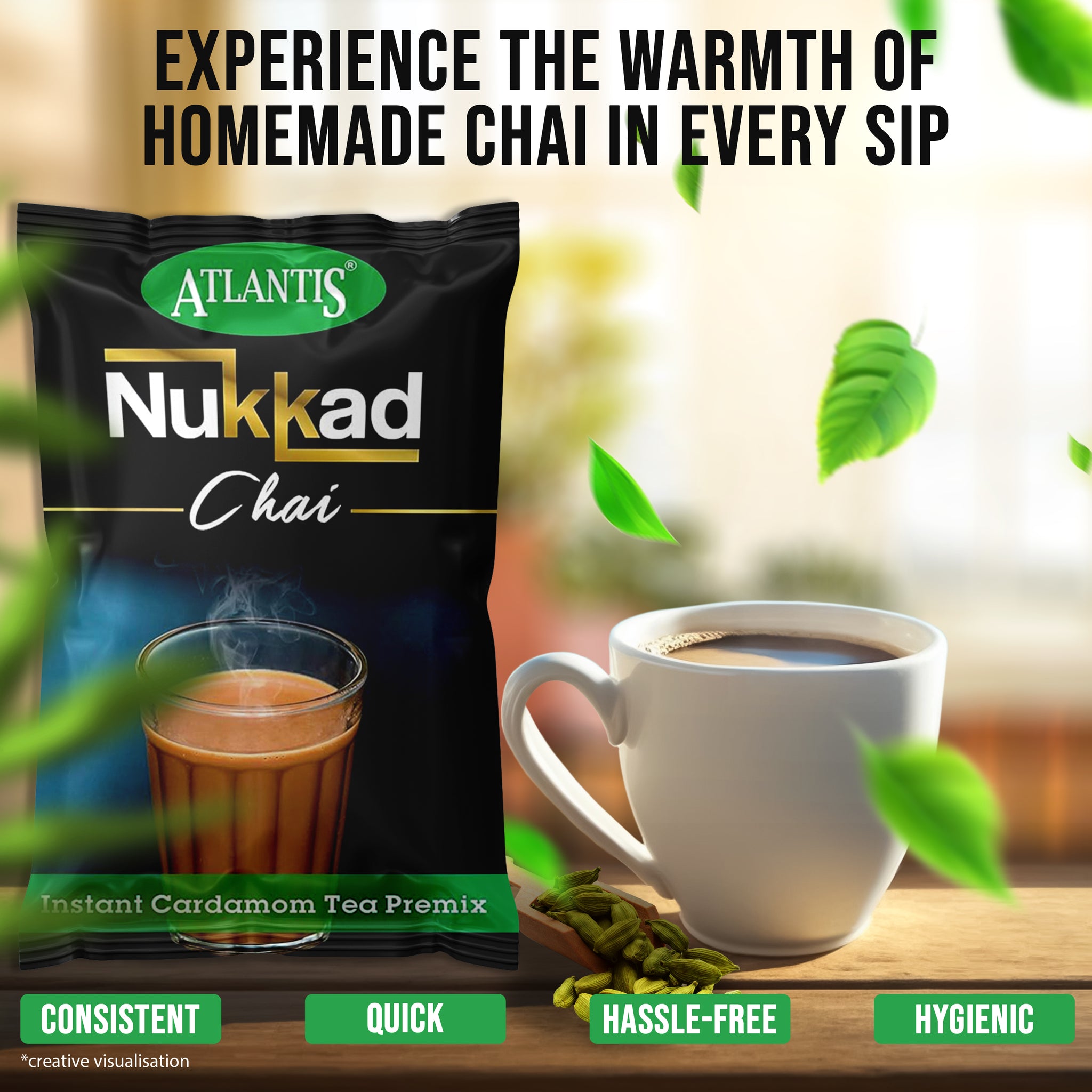 ATLANTIS Nukkad Cardamom Tea Premix | Vending Machine Use