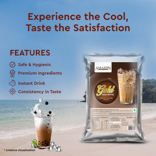 AMAZON Gold Cold Coffee Premix 1kg | Just Add Cold Water