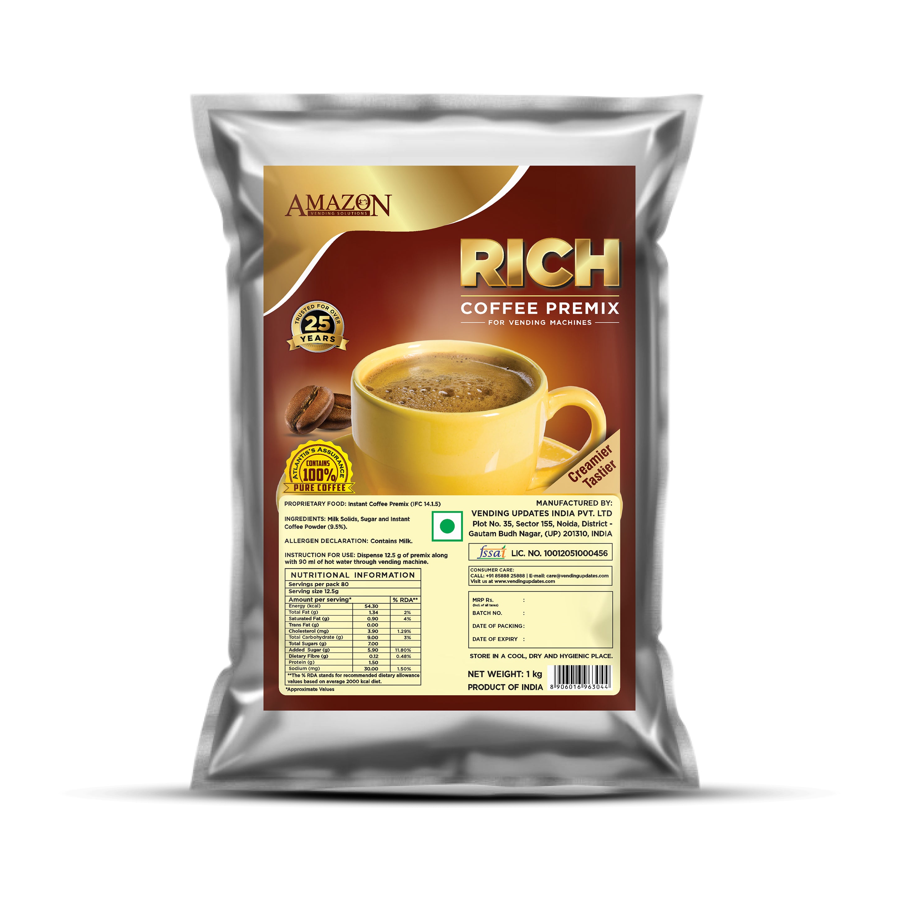 AMAZON Rich 3-in-1 Coffee Premix | 1 Kg Pack
